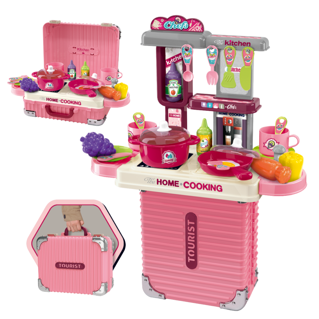Cozinha Infantil Bancada 3 em 1 Maleta C/31 Peças Maxi Toys - Maxi Baby ...